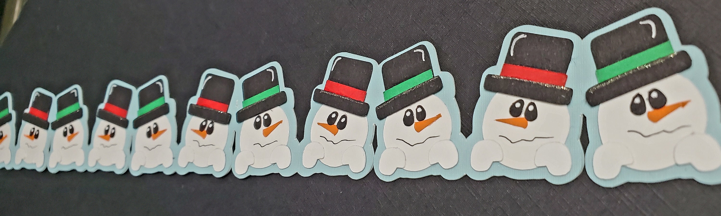 Snowman Border Paper Piece Die Cut Embellishment for Scrapbook Layout ...