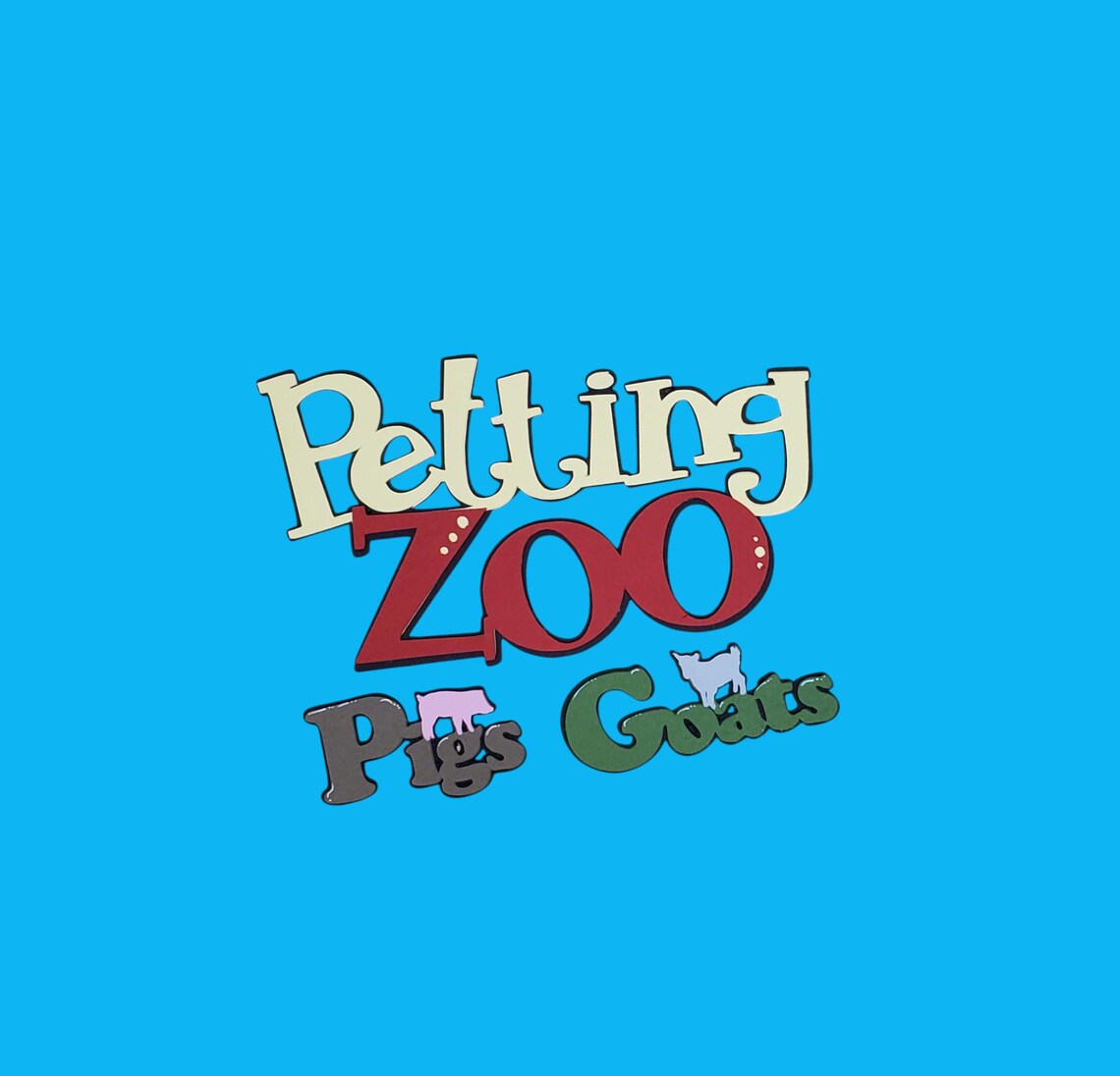 Petting Zoo, Pigs, and Goats Title Die Cut Paper Piece for Scrapbooking ...