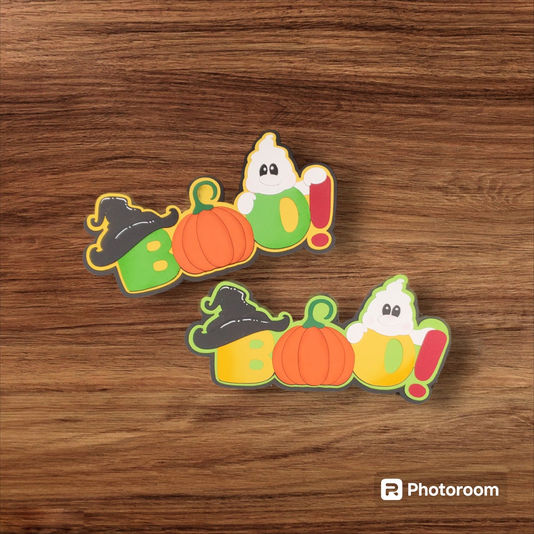 Halloween Boo Title Paper Piece for Card or Scrapbook Layout Die Cut ...