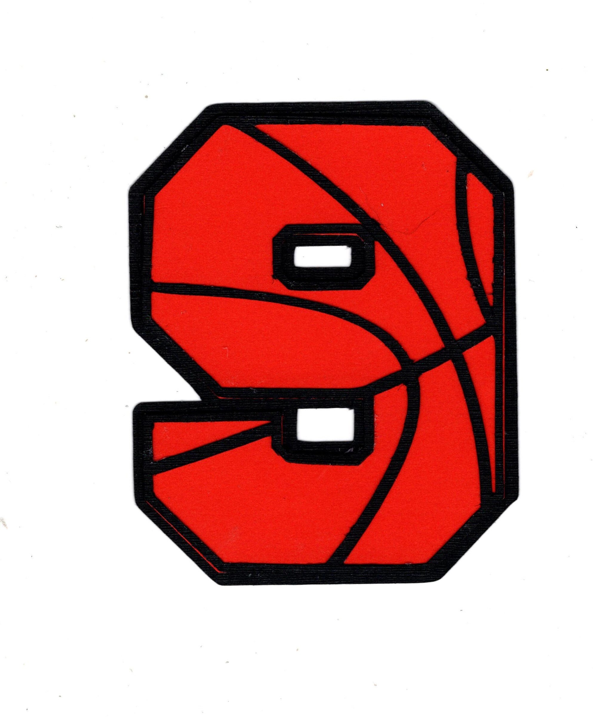 Basketball Numbers for Scrapbooking Layout Paper Piece Die Cut - Etsy