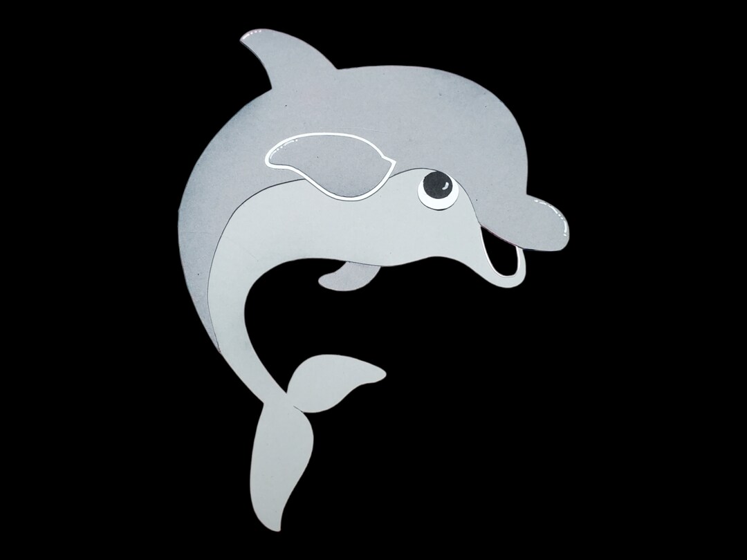 Cute Dolphin Paper Piece for Card or Scrapbook Layout Die Cut ...