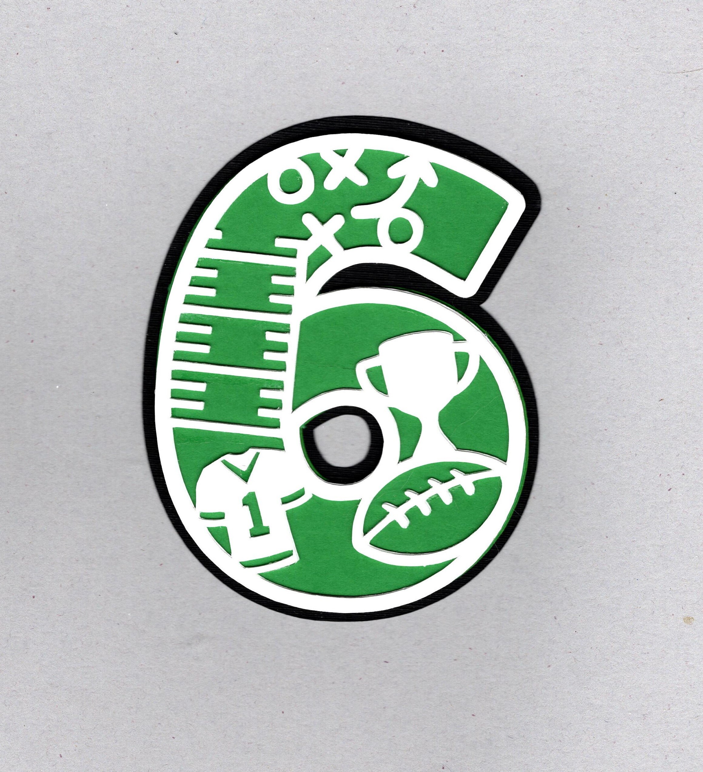 Football Numbers for Card or Scrapbook Layout Die Cut Embellishment - Etsy