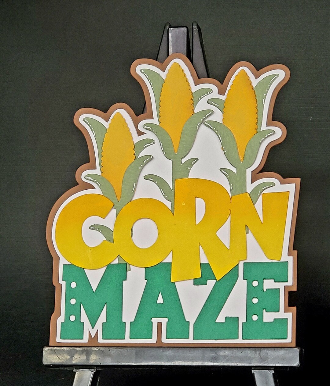 Corn Maze Title for Scrapbook / Card Die Cut Embellishment Paper ...