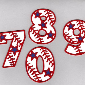 Baseball Numbers Die Cut Paper Piecing Scrapbook Embellishment - Etsy