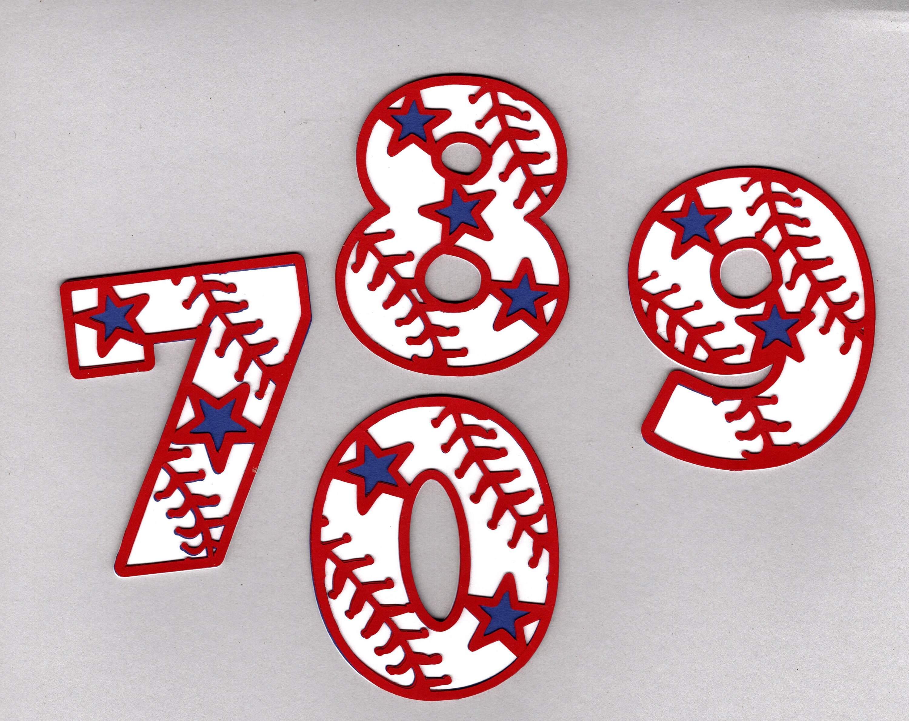 Baseball Numbers Die Cut Paper Piecing Scrapbook Embellishment - Etsy