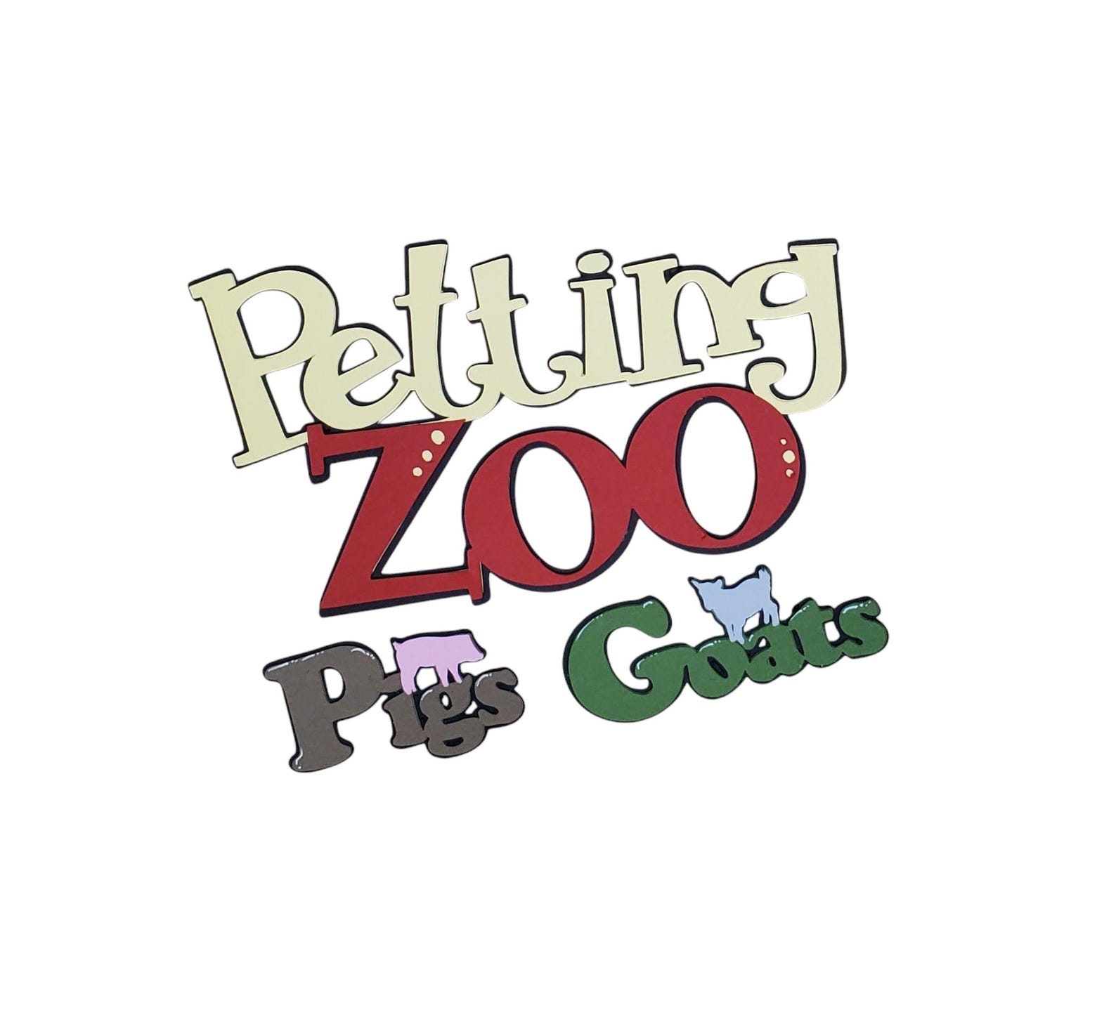 Petting Zoo, Pigs, and Goats Title Die Cut Paper Piece for Scrapbooking ...