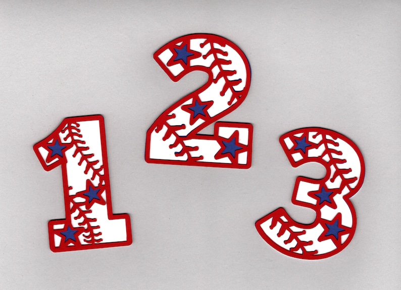 Baseball Numbers Die Cut Paper Piecing Scrapbook Embellishment - Etsy