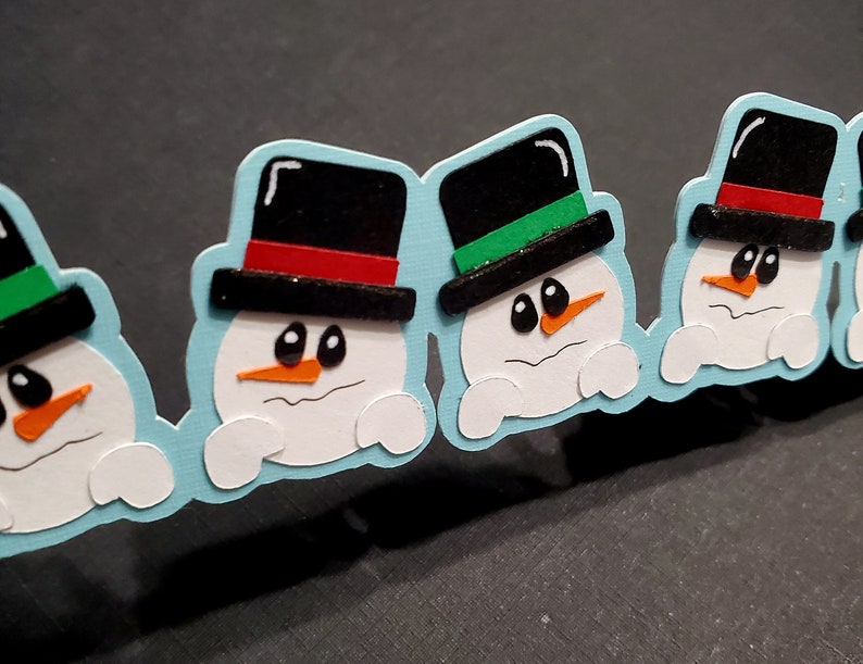 Snowman Border Paper Piece Die Cut Embellishment for Scrapbook Layout ...