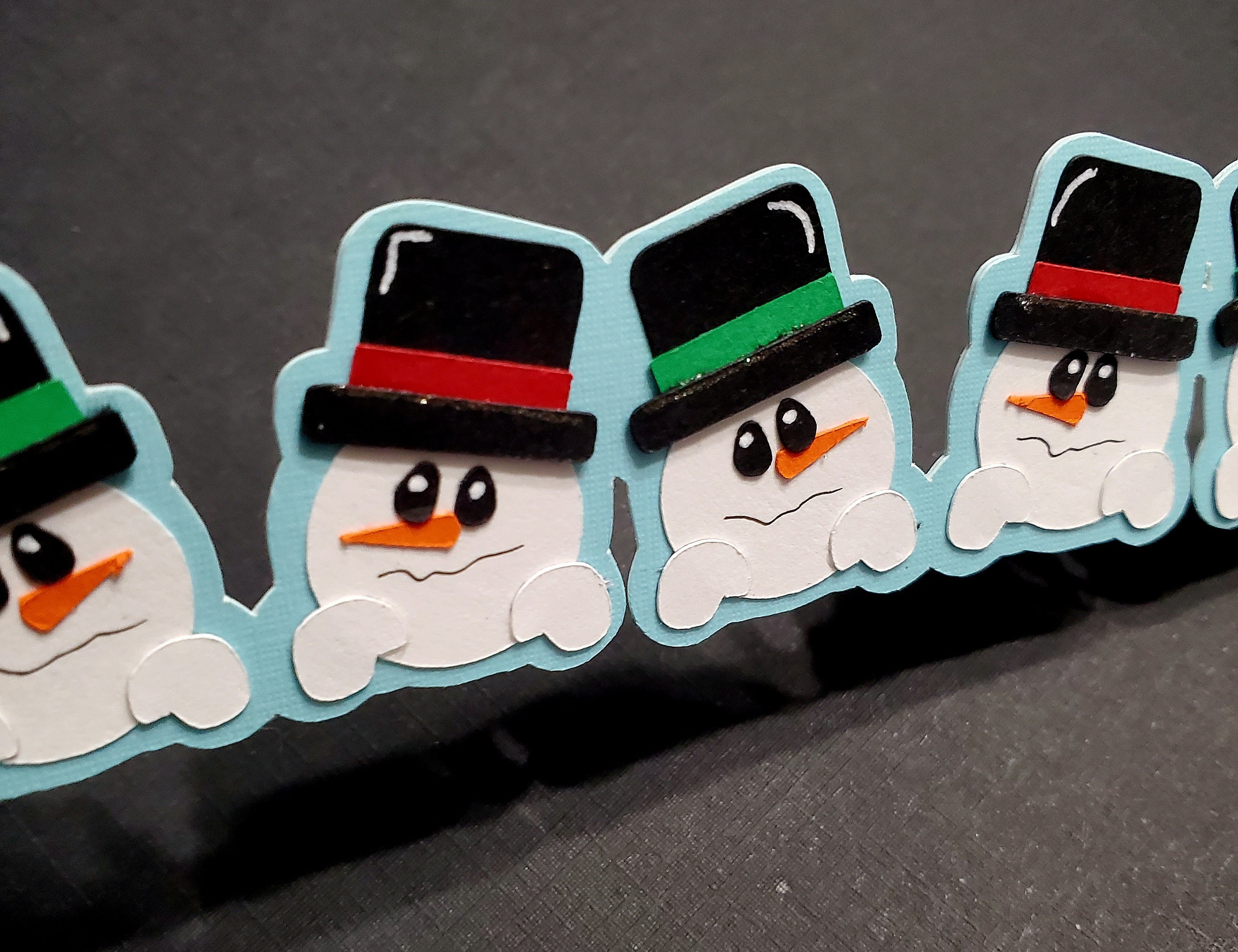 Snowman Border Paper Piece Die Cut Embellishment for Scrapbook Layout ...