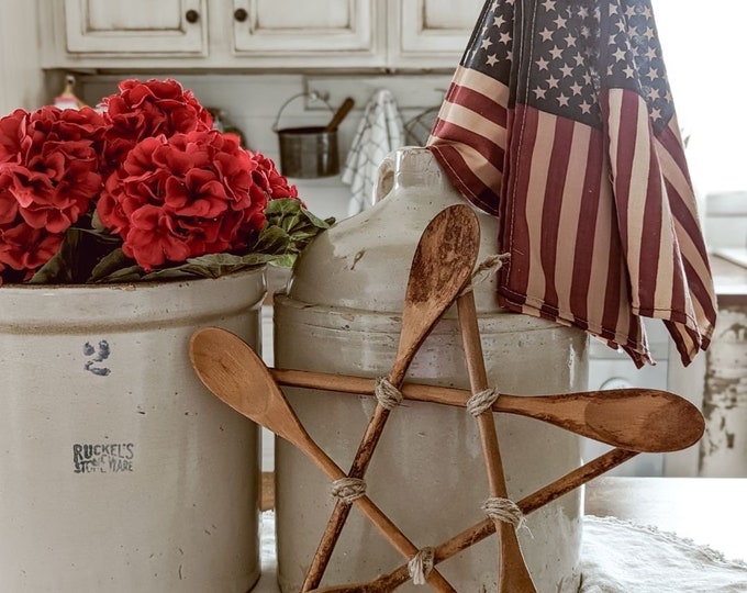 Rustic Wooden Spoon Star | Primitive Farmhouse Decor | Vintage Inspired ...