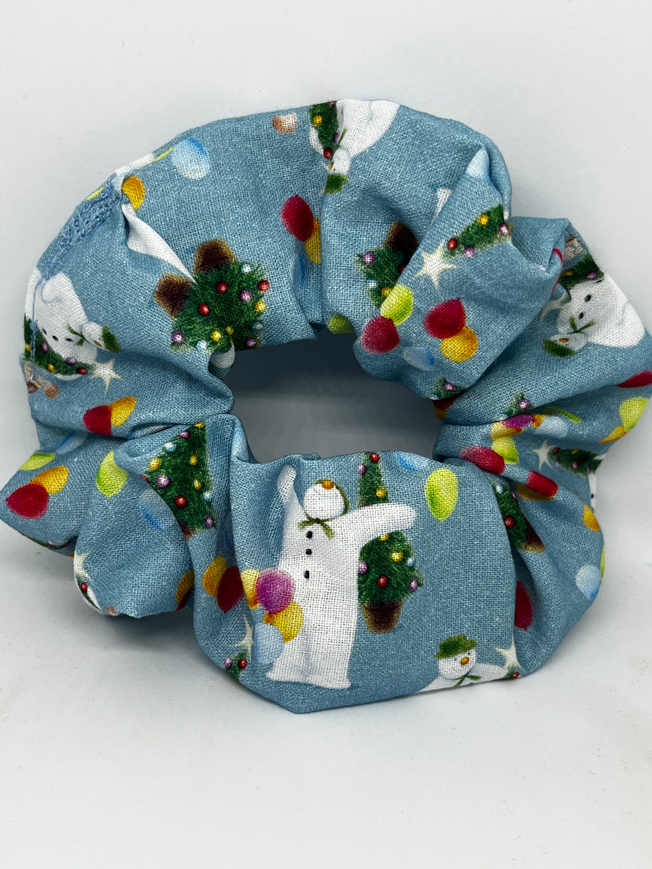 Snow Man Christmas Scrunchies - Etsy