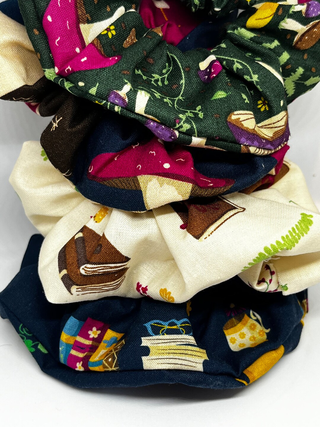 Mushroom Book Cottagecore Handmade Scrunchies - Etsy