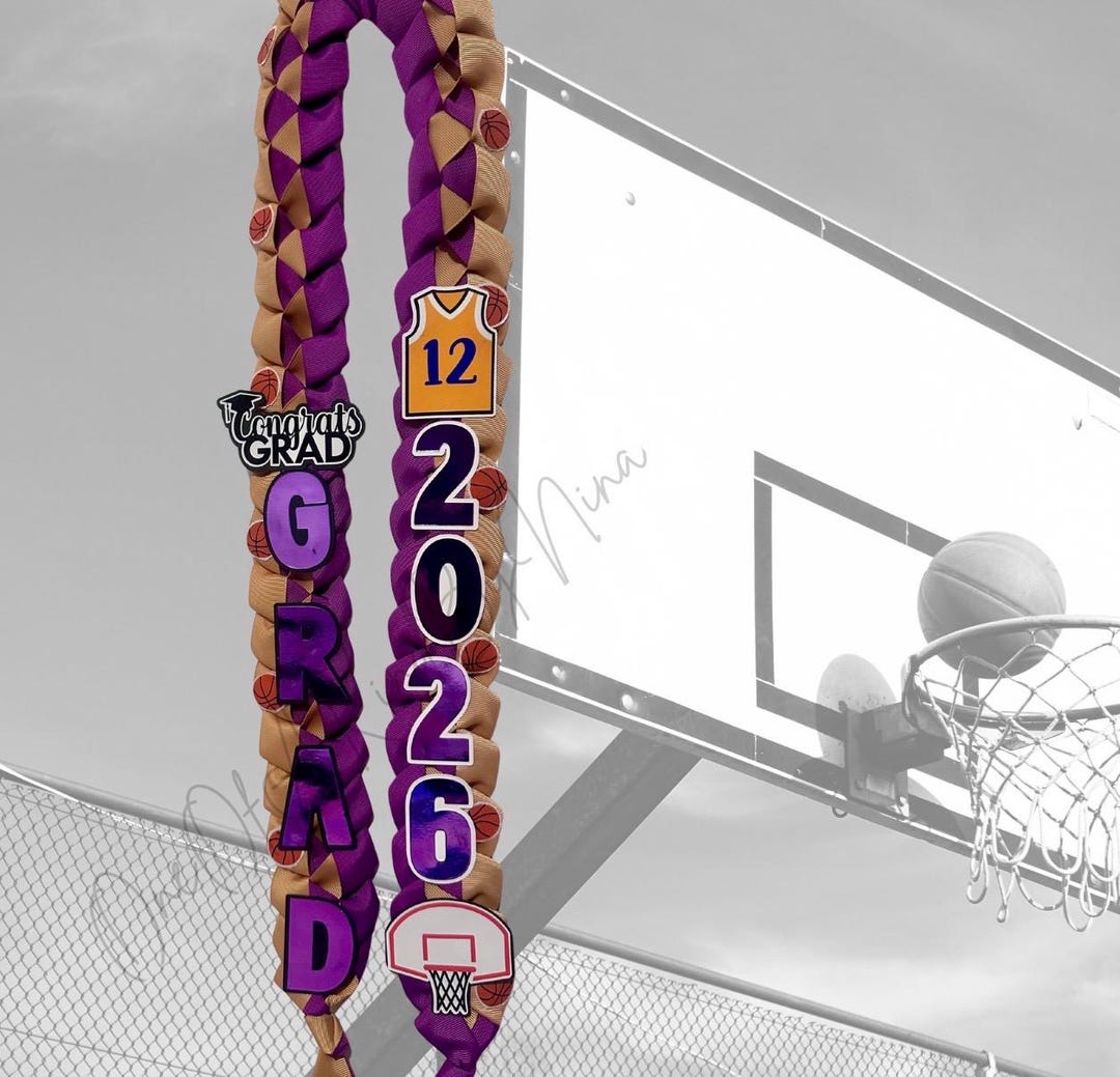Custom Graduation Ribbon Lei 2026 – Personalized Basketball Lei, Custom ...