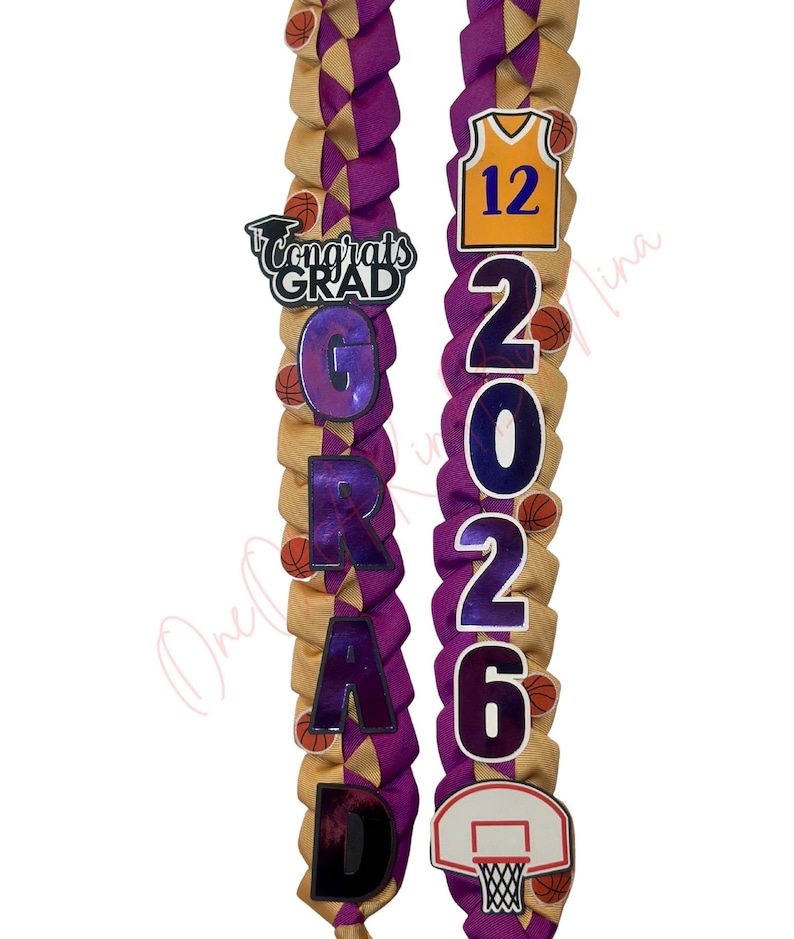 Custom Graduation Ribbon Lei 2026 – Personalized Basketball Lei, Custom ...