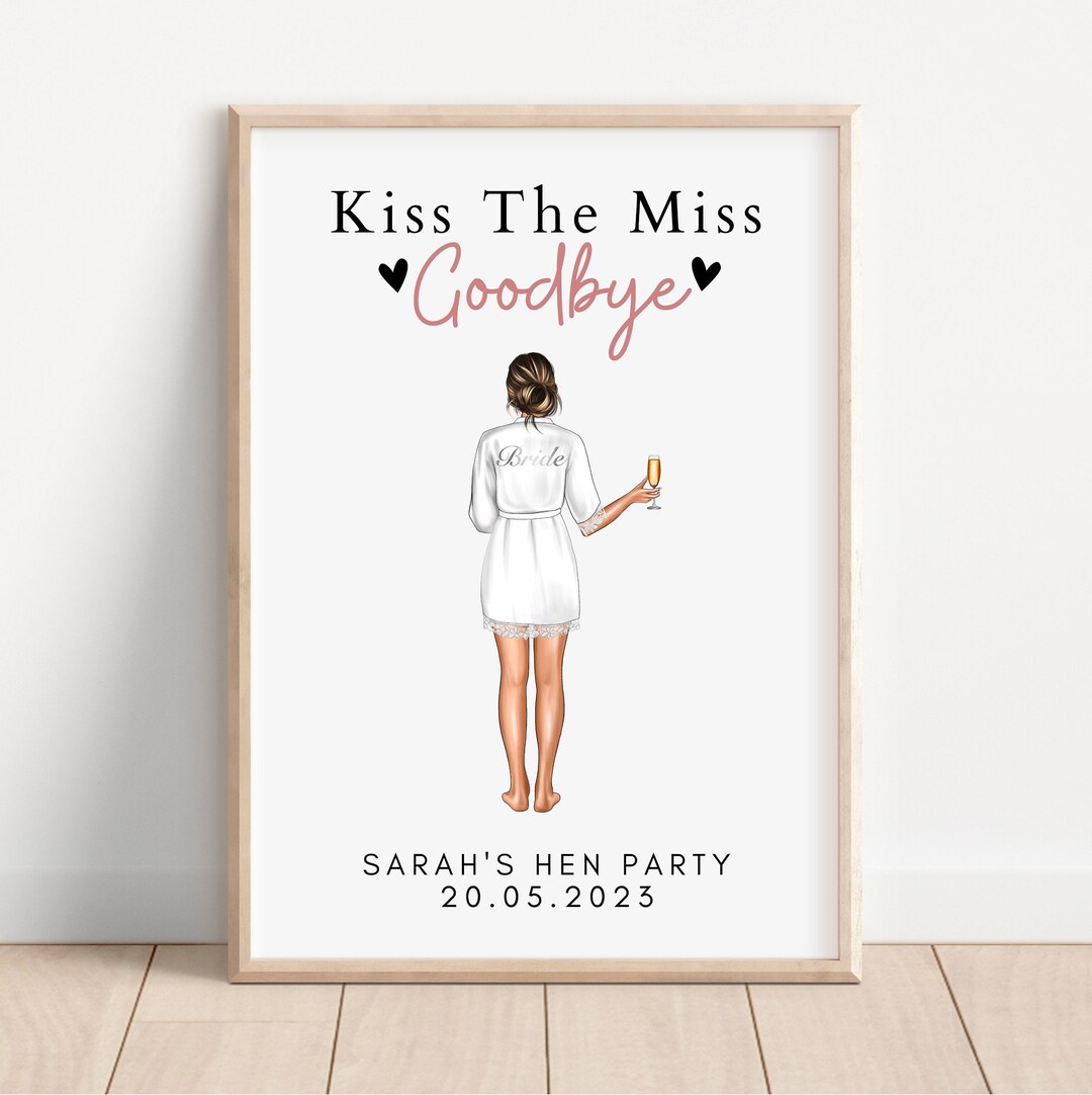 Personalised Kiss the Miss Goodbye Print PINKKTMG - Etsy