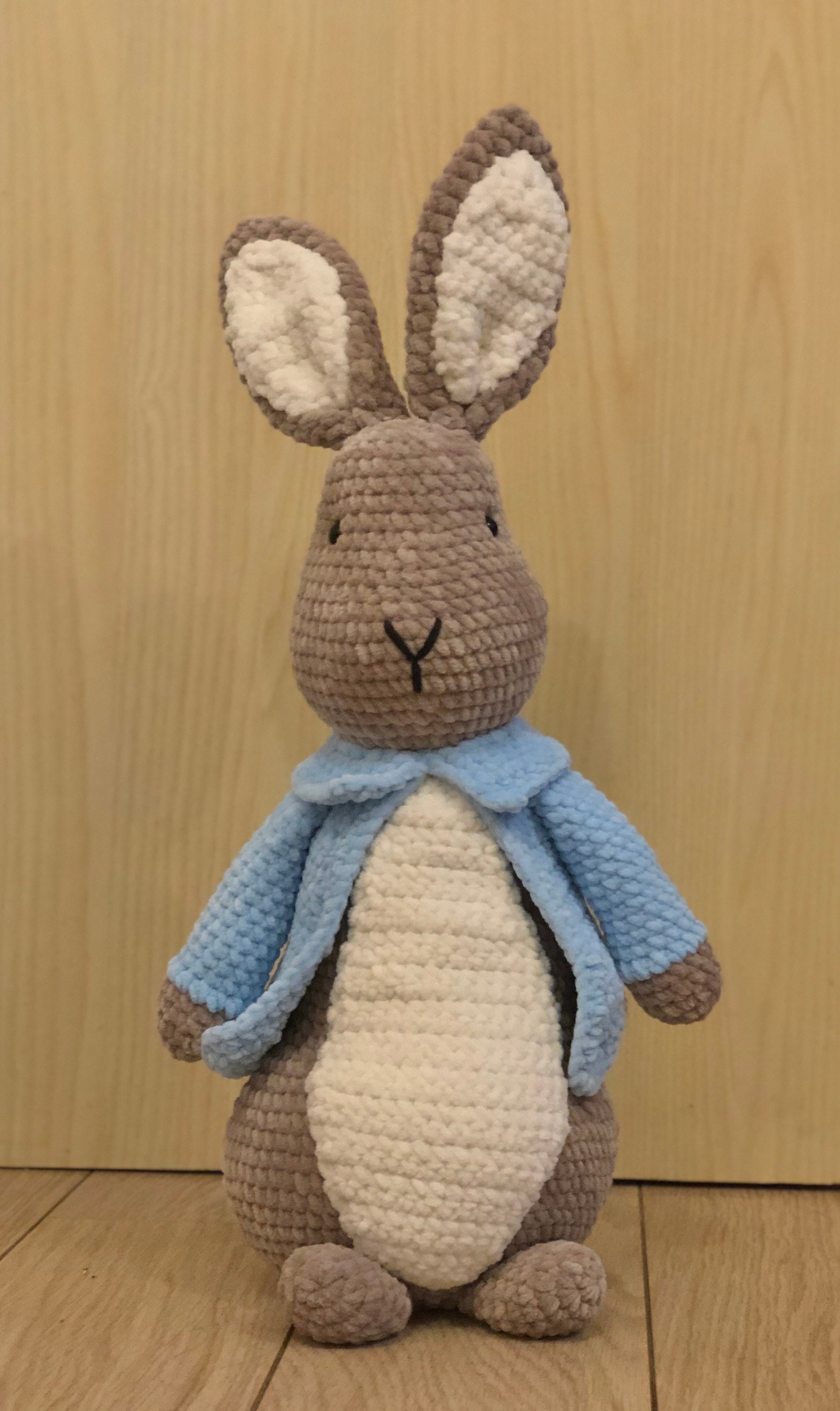 Peter Rabbit Crochet Handmade Plushie Toy 55cm Tall Doll With Blue ...
