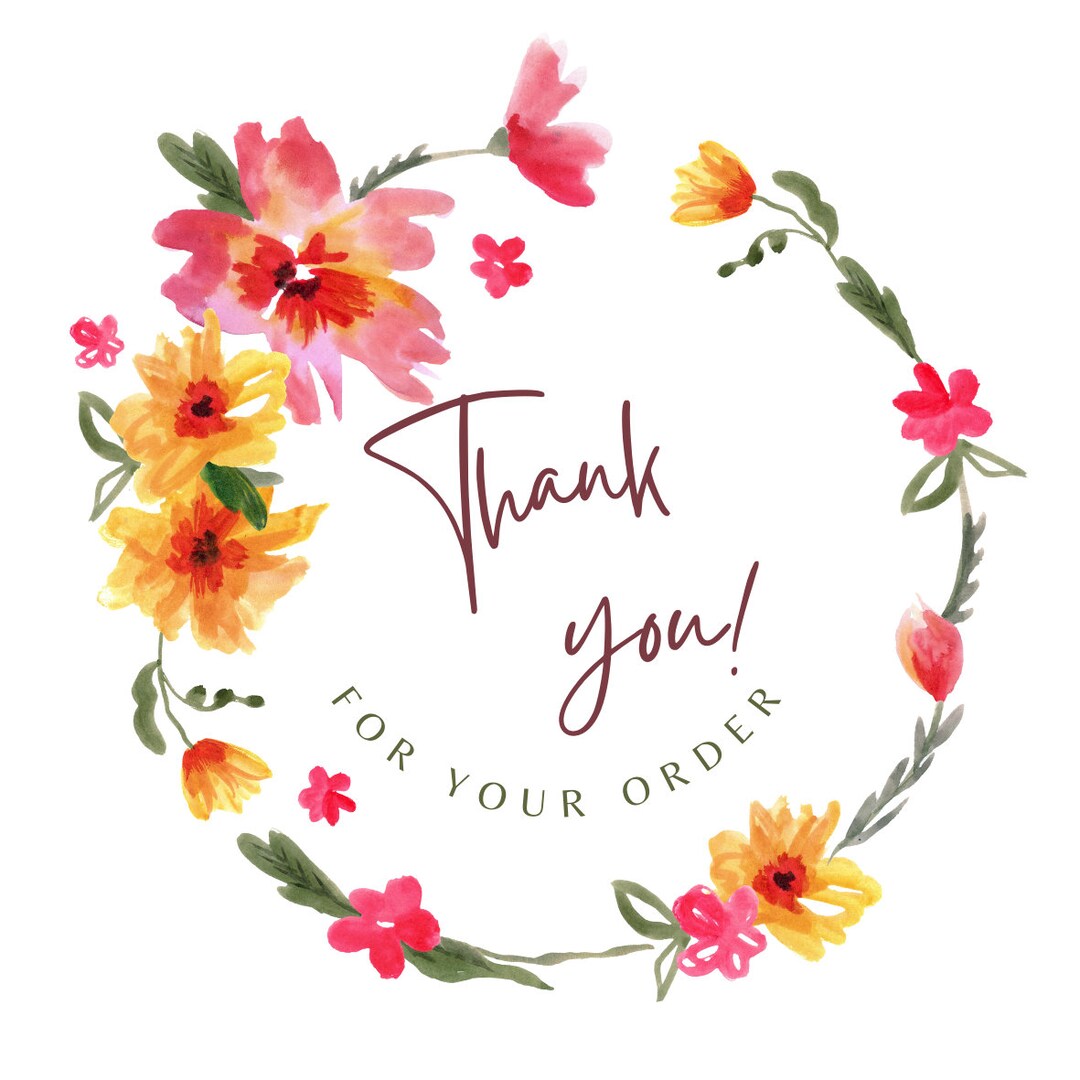 Thanks Stickers, Watercolor Stickers, Watercolor Thank You Stickers ...