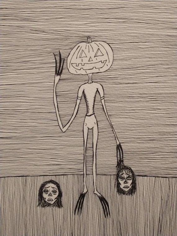 Art & Collectibles Loner by me sed h medium drawing in black ink on ...