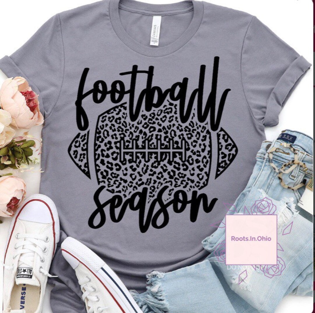 Football Season T Shirt - Sports Tee - Football, Cheetah Print T Shirt ...