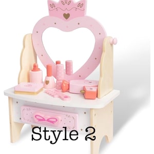 Wooden Toy Vanity With Play Make-up, Personalized, Custom Made Vanity ...