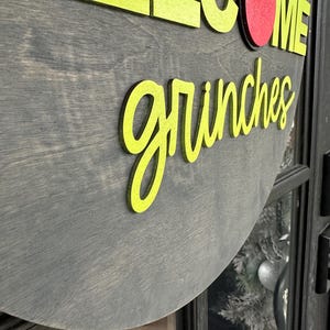 Christmas Wood Door Hanger - Green Guy - Grinches - Grinch - Welcome ...