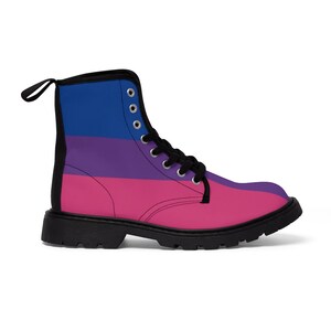 Bisexual Pride Shoes | Bi Pride Boots | Women's Canvas Boots - Etsy
