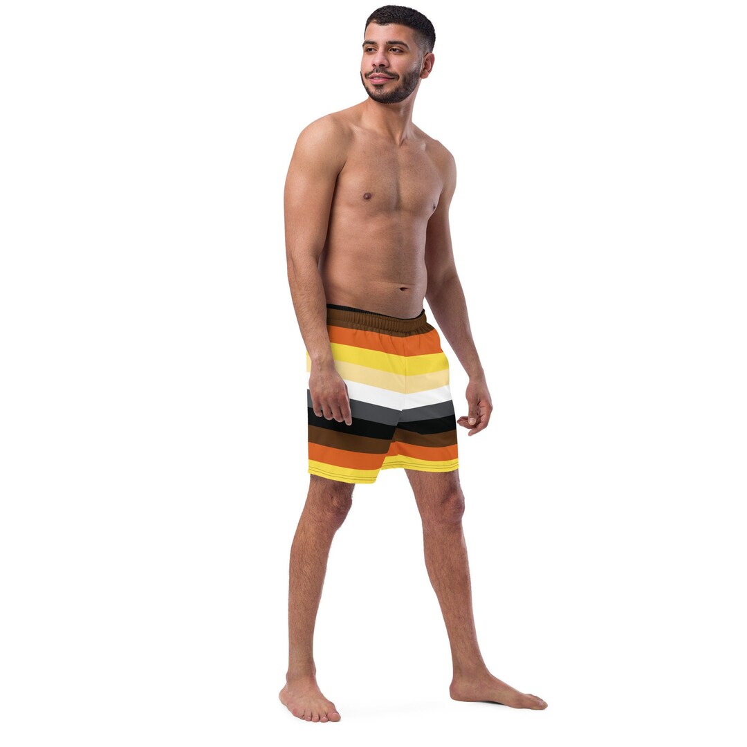 Bear Pride Swim Trunks | Gay Pride Men's Swim Shorts | Pride Pool Party ...