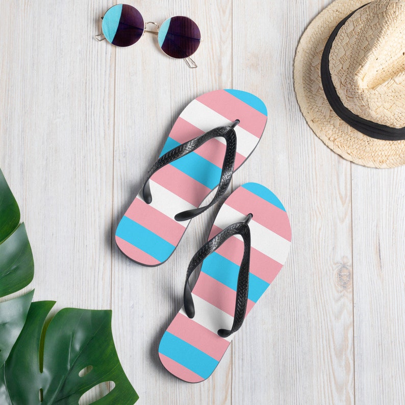 Transgender Pride Flag Flip-flops | Trans Pride Sandals - Etsy