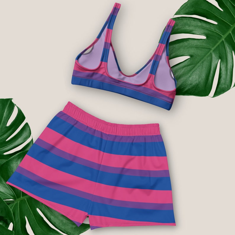 Bisexual Pride Flag Swim Suit Bi Pride Recycled High Waisted - Etsy