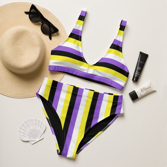Nonbinary Pride Bikini Set Non-binary Swim Suit ENBY Pride - Etsy
