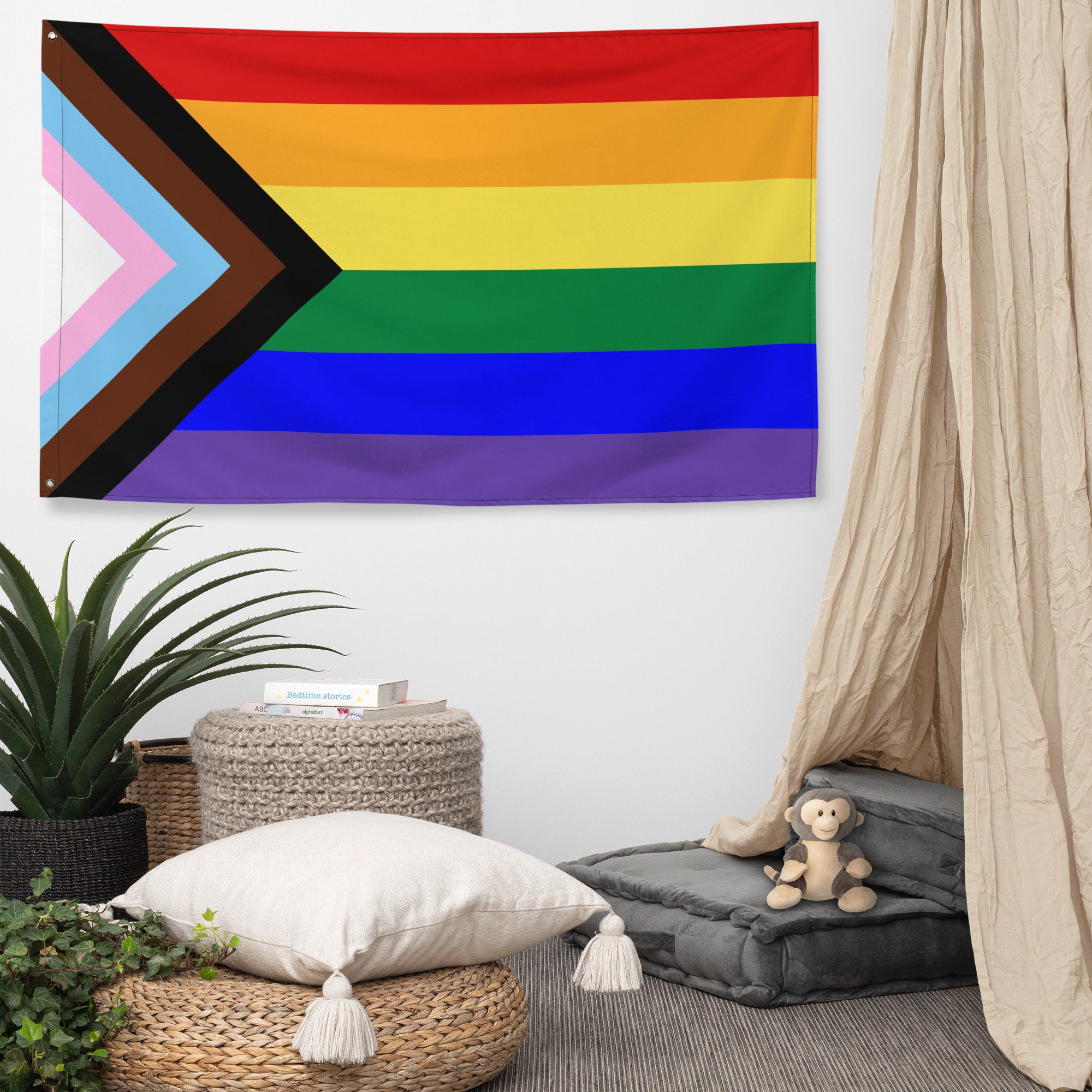 Progress Pride Flag LGBTQ Queer Pride Gay Wall Art Dorm - Etsy