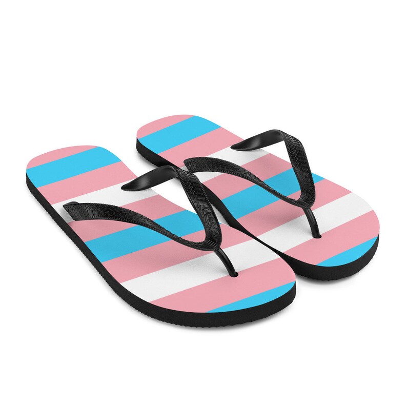 Transgender Pride Flag Flip-flops | Trans Pride Sandals - Etsy
