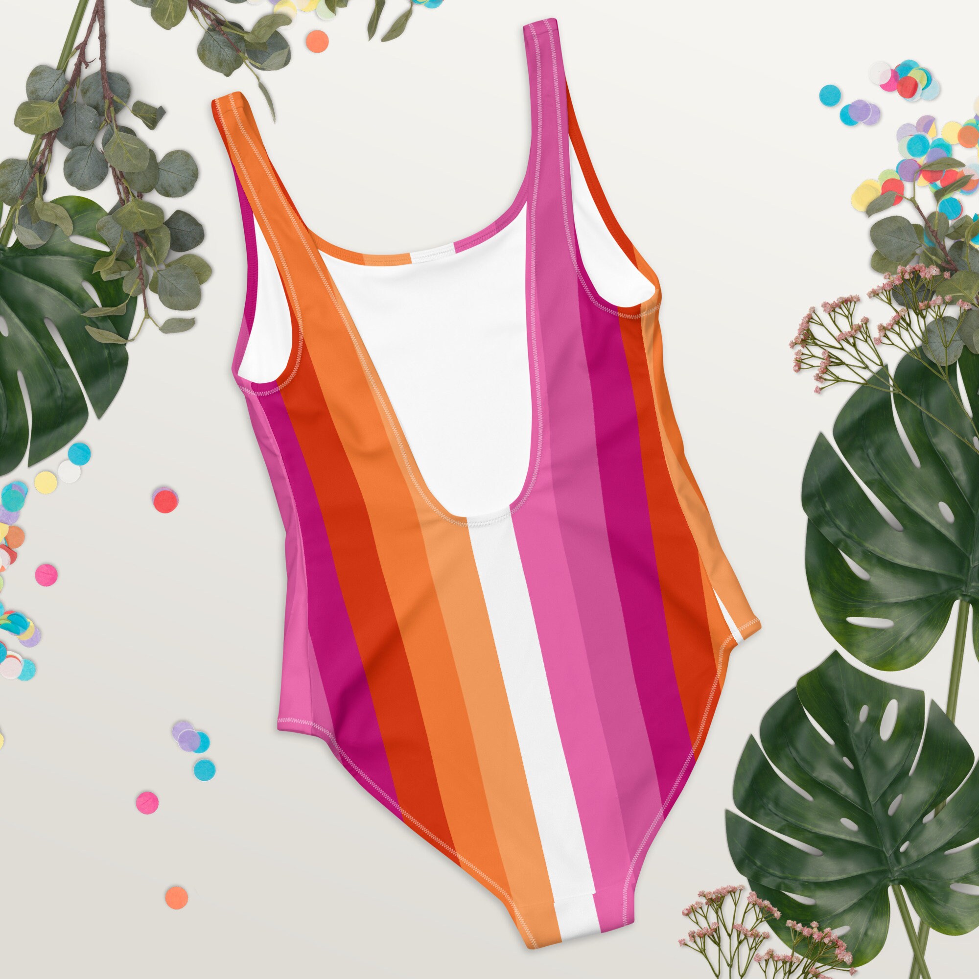 Sunset Lesbian Pride Flag One-piece Swimsuit - Etsy