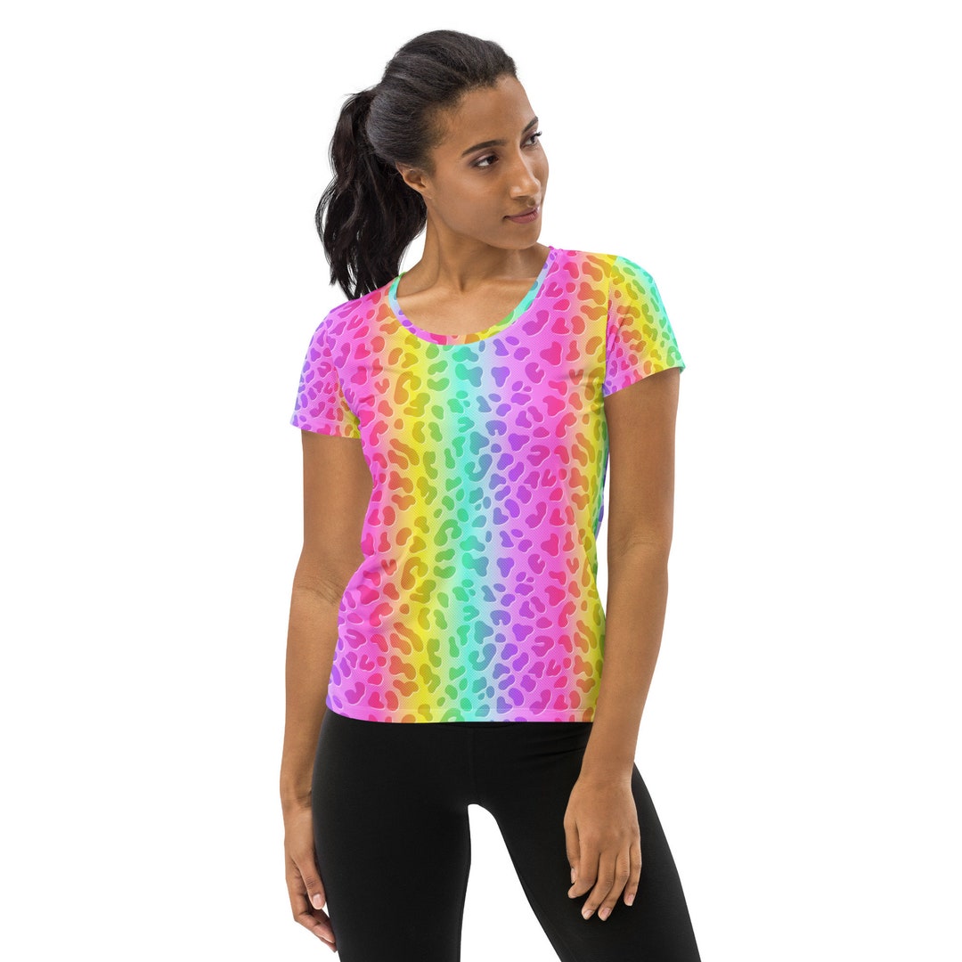 Neon Rave Outfit | Rainbow Leopard T-shirt | Rave Wear | Rave Outfit ...