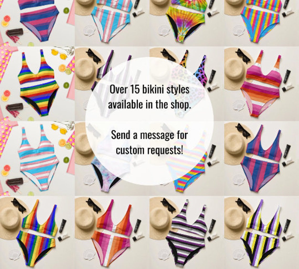 Nonbinary Pride Bikini Set Non-binary Swim Suit ENBY Pride - Etsy