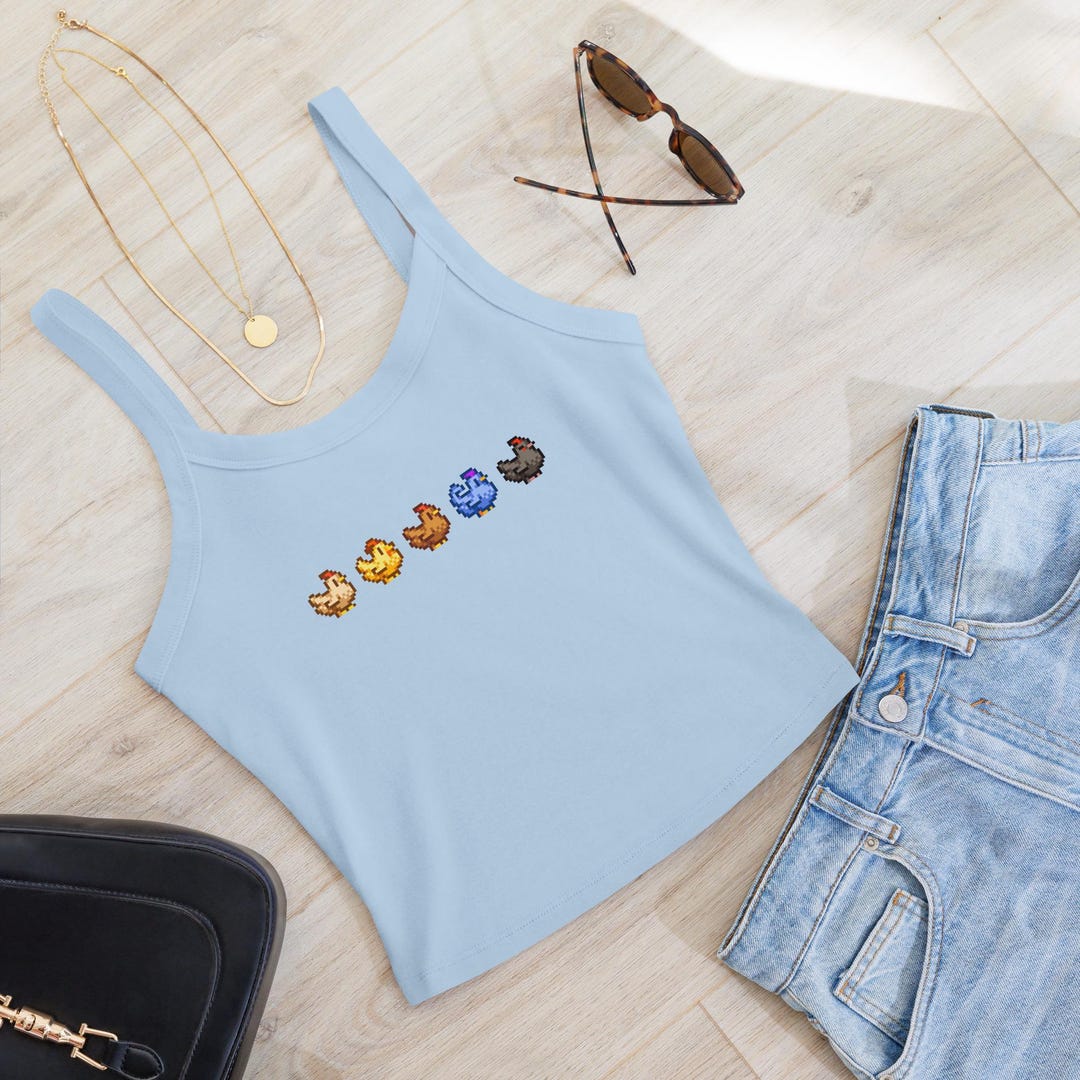 Stardew Valley Chicken Crop Top | Cozy Gamer Gift | Pixel Chicken Art ...