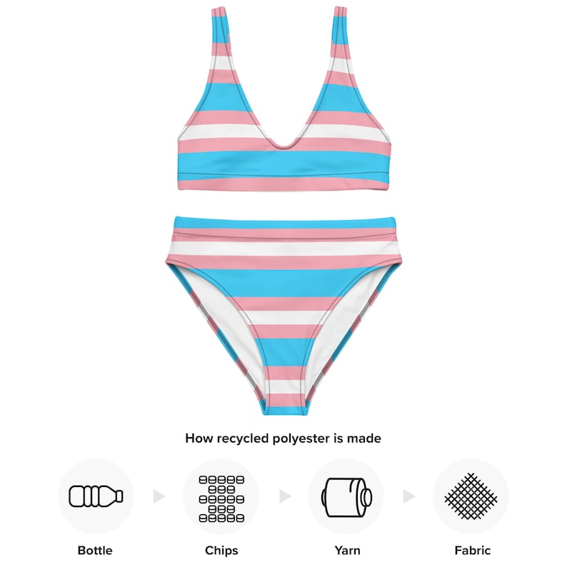 Transgender Pride Flag Bikini Trans Pride High Waisted Etsy Israel