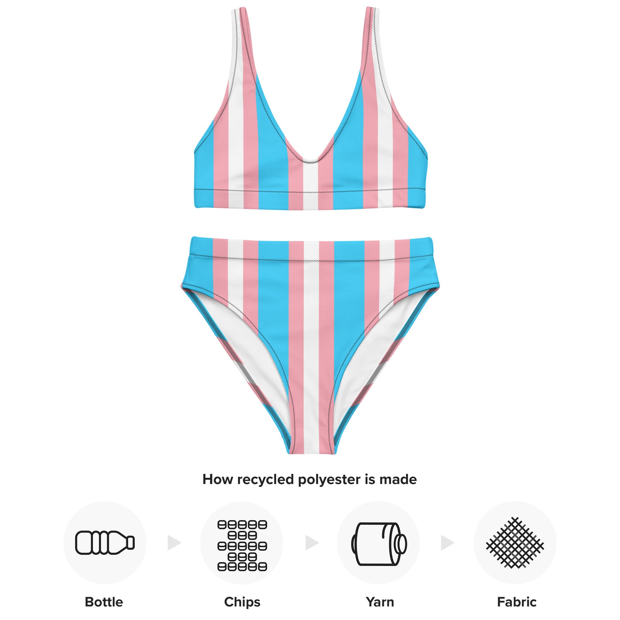 Transgender Pride Flag Swim Suit Trans Pride Recycled - Etsy