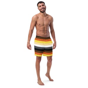 Bear Pride Swim Trunks | Gay Pride Men's Swim Shorts | Pride Pool Party ...
