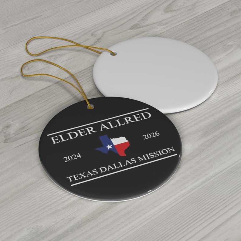 Custom LDS Missionary Name Tag Ceramic Ornament Personalized Missionary ...