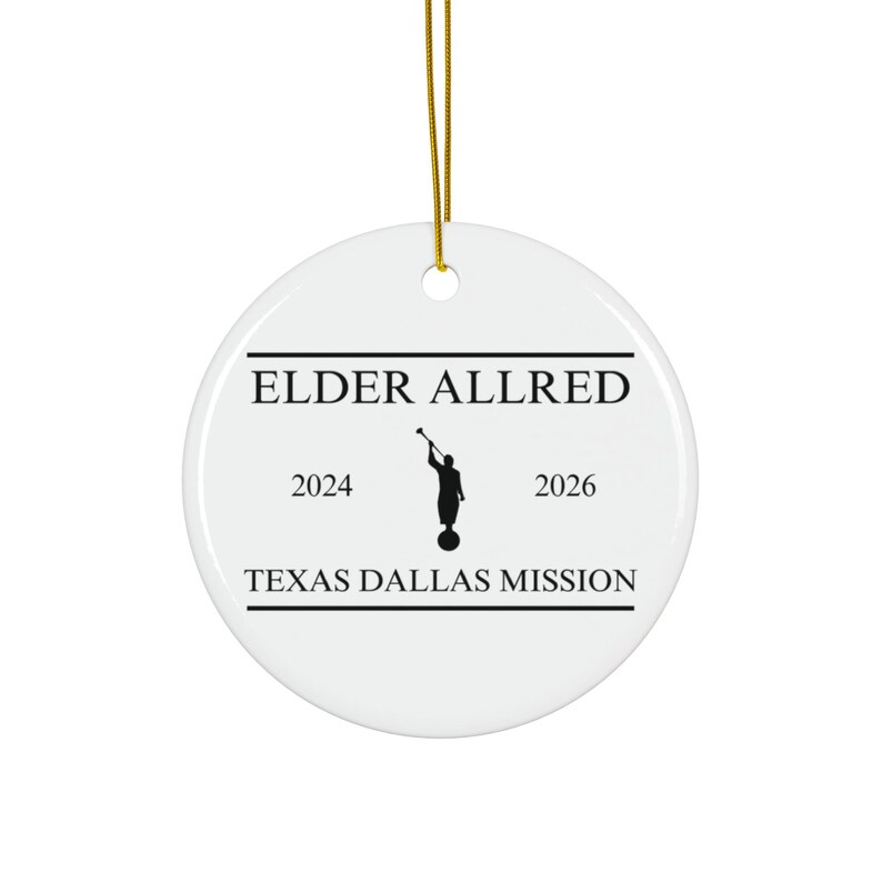 Custom LDS Missionary Name Tag Ceramic Ornament Personalized Missionary ...