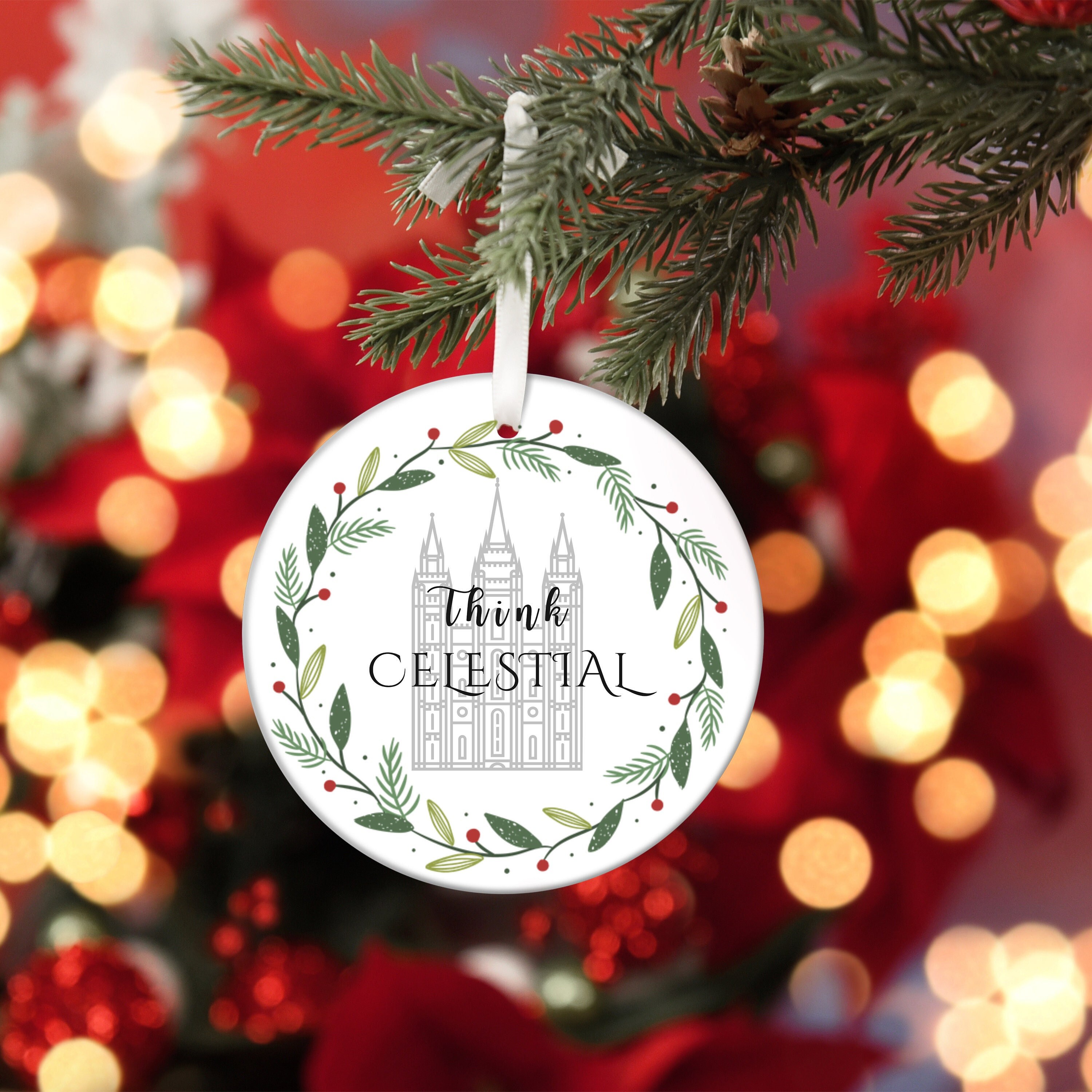 Think Celestial Christmas Ornament for Relief Society Gift and Favors ...