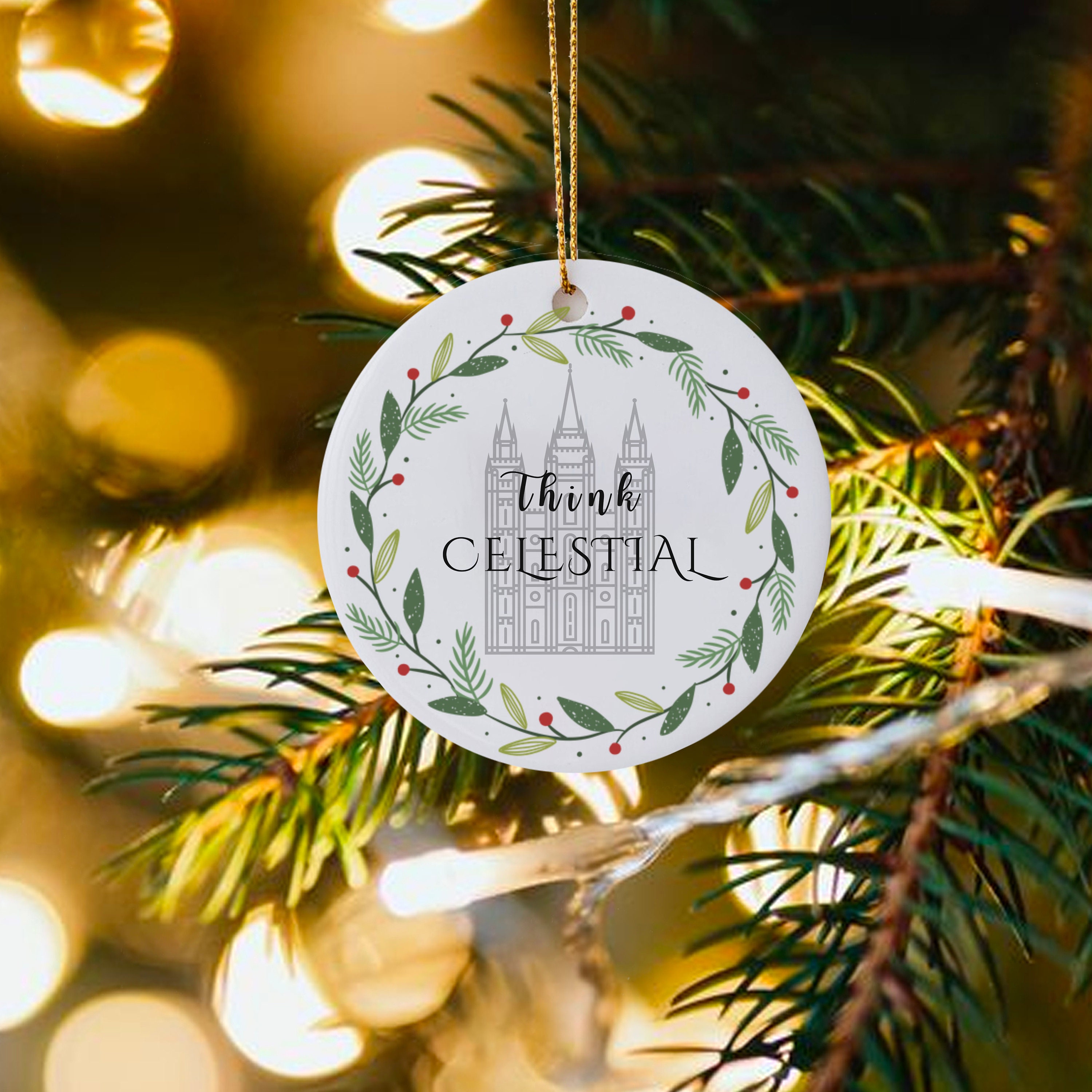 Think Celestial Christmas Ornament for Relief Society Gift and Favors ...