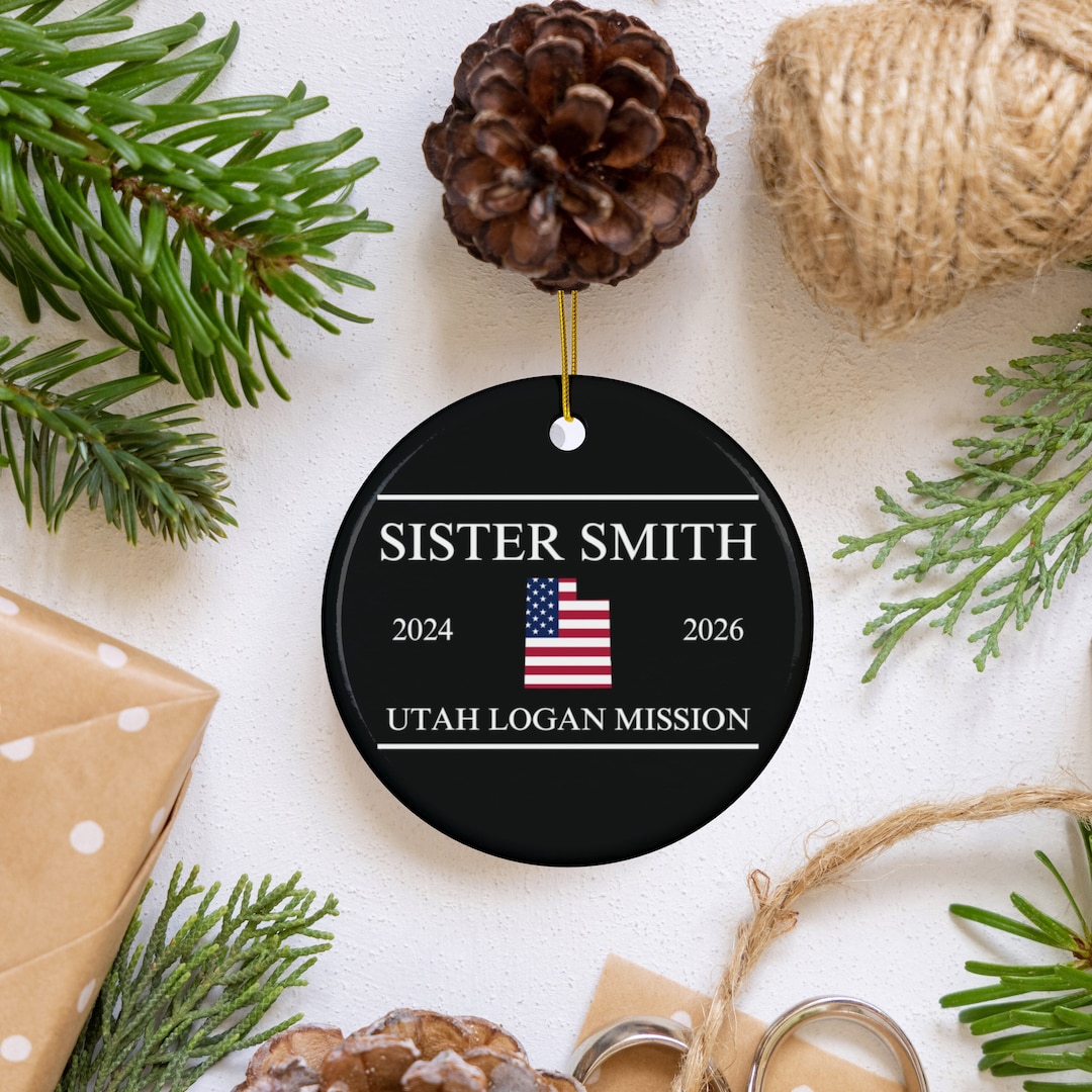 Custom LDS Sister Missionary Name Tag Ceramic Ornament Personalized ...