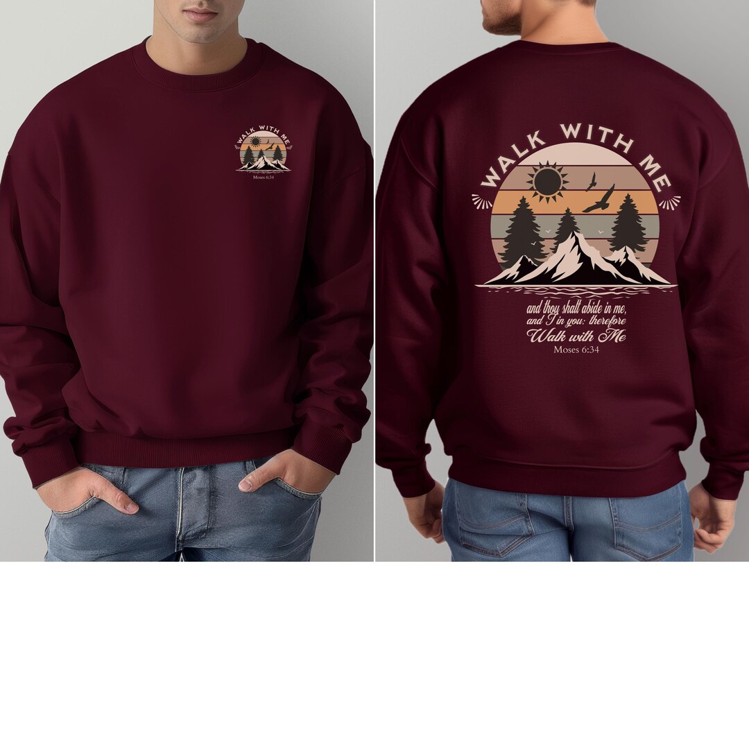 Men's Walk With Me 2026 LDS Youth Theme Sweatshirt Moses 6:34 Crewneck ...