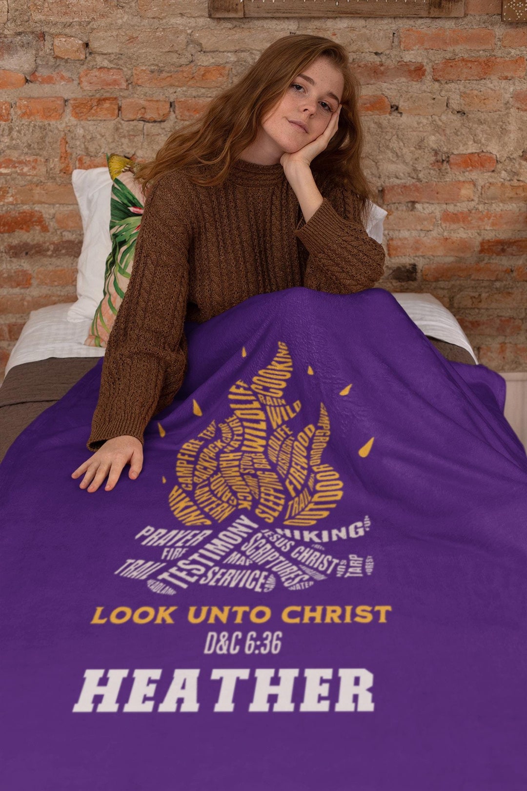 Custom 2025 LDS Youth Theme "look Unto Christ" Velveteen Plush Blanket ...