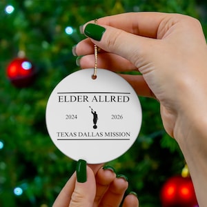 Custom LDS Missionary Name Tag Ceramic Ornament Personalized Missionary ...
