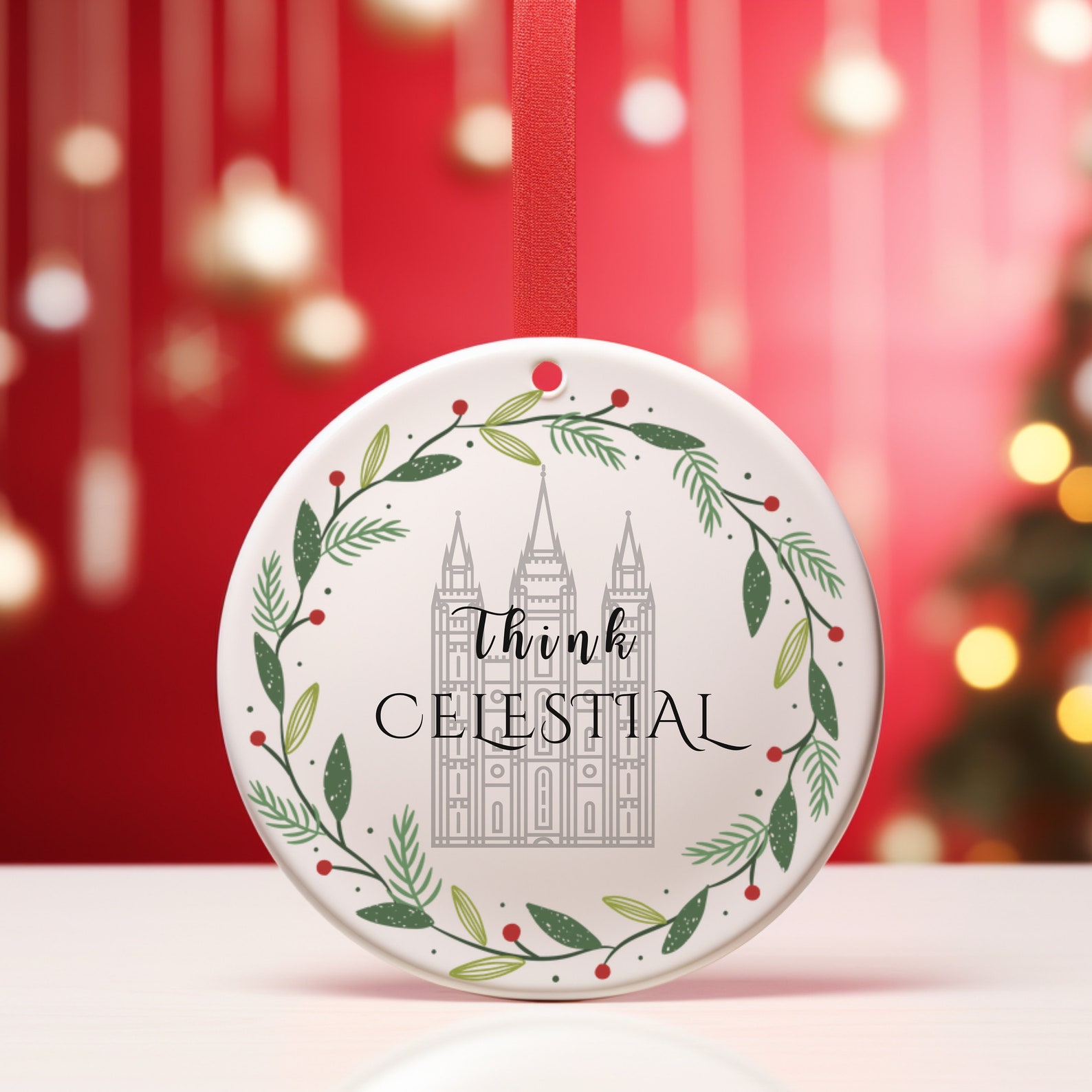 Think Celestial Christmas Ornament for Relief Society Gift and Favors ...