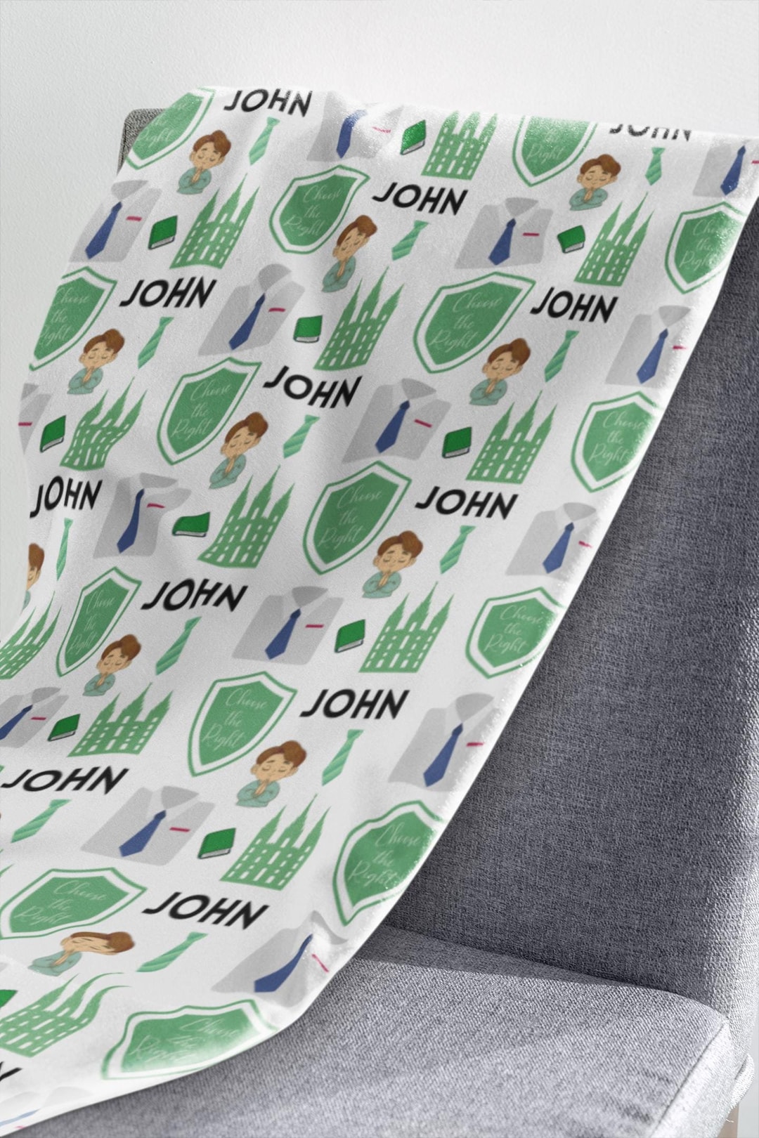 Custom LDS Baptism Blanket Velveteen Plush Blanket CTR Gift for Boy ...