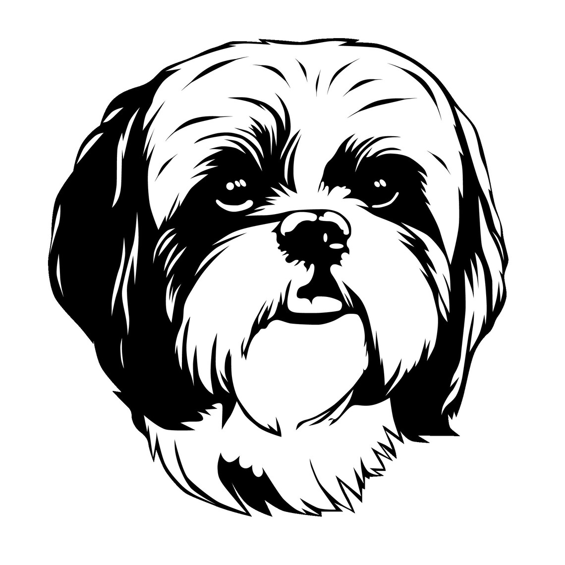 Shih Tzu Svg, Shih Tzu Clipart, Shih Tzu Png, Shih Tzu Head, Shih Tzu ...